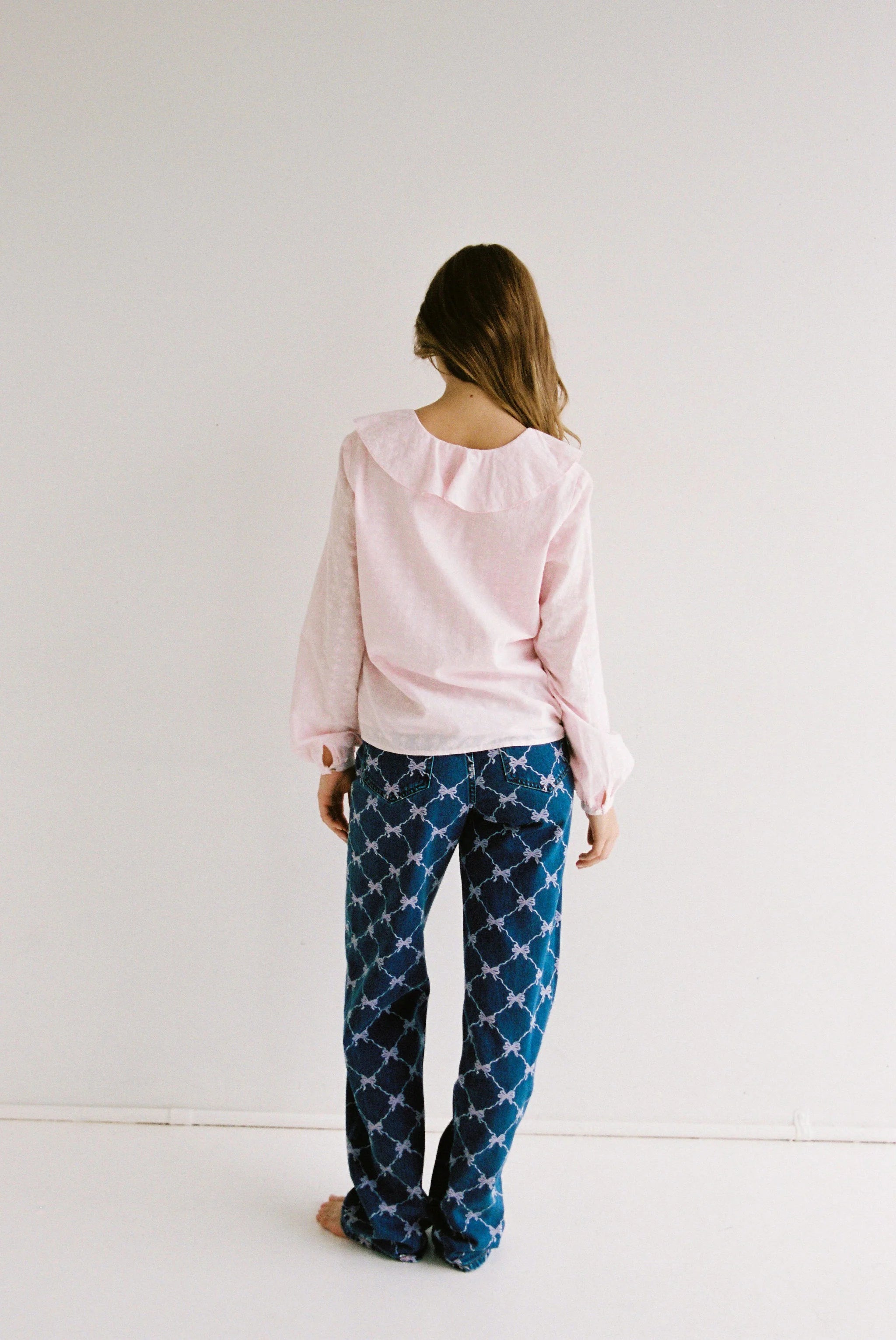 JUNI - Sabrina Jeans in Pink Bows (Long Length) – Emte Boutique